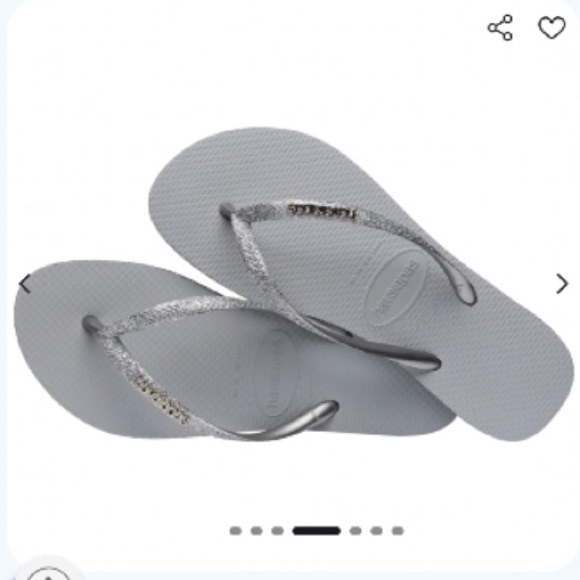 Havaianas | Shoes | Nwt Havaianas Silver Glitter Flip Flop Sandals ...